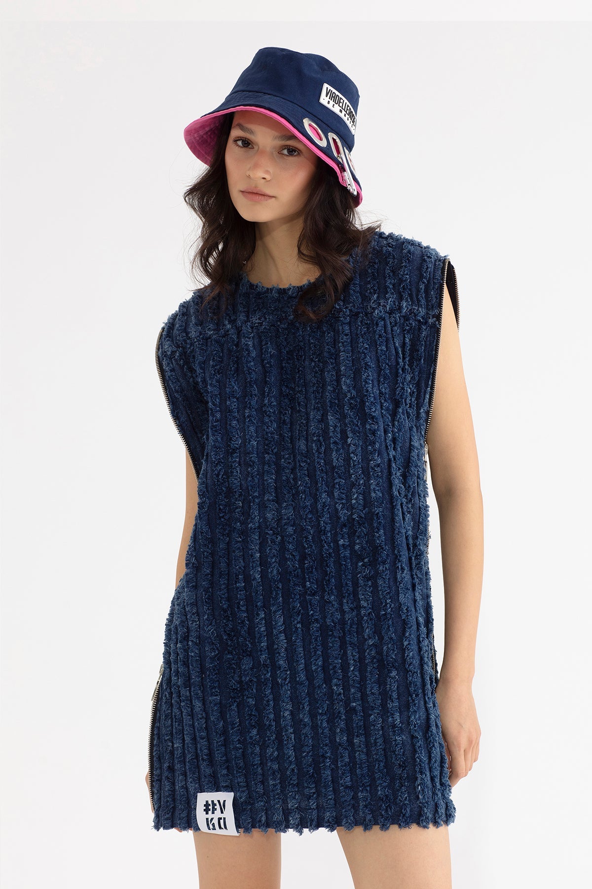 Navy Pink Hat No Mad